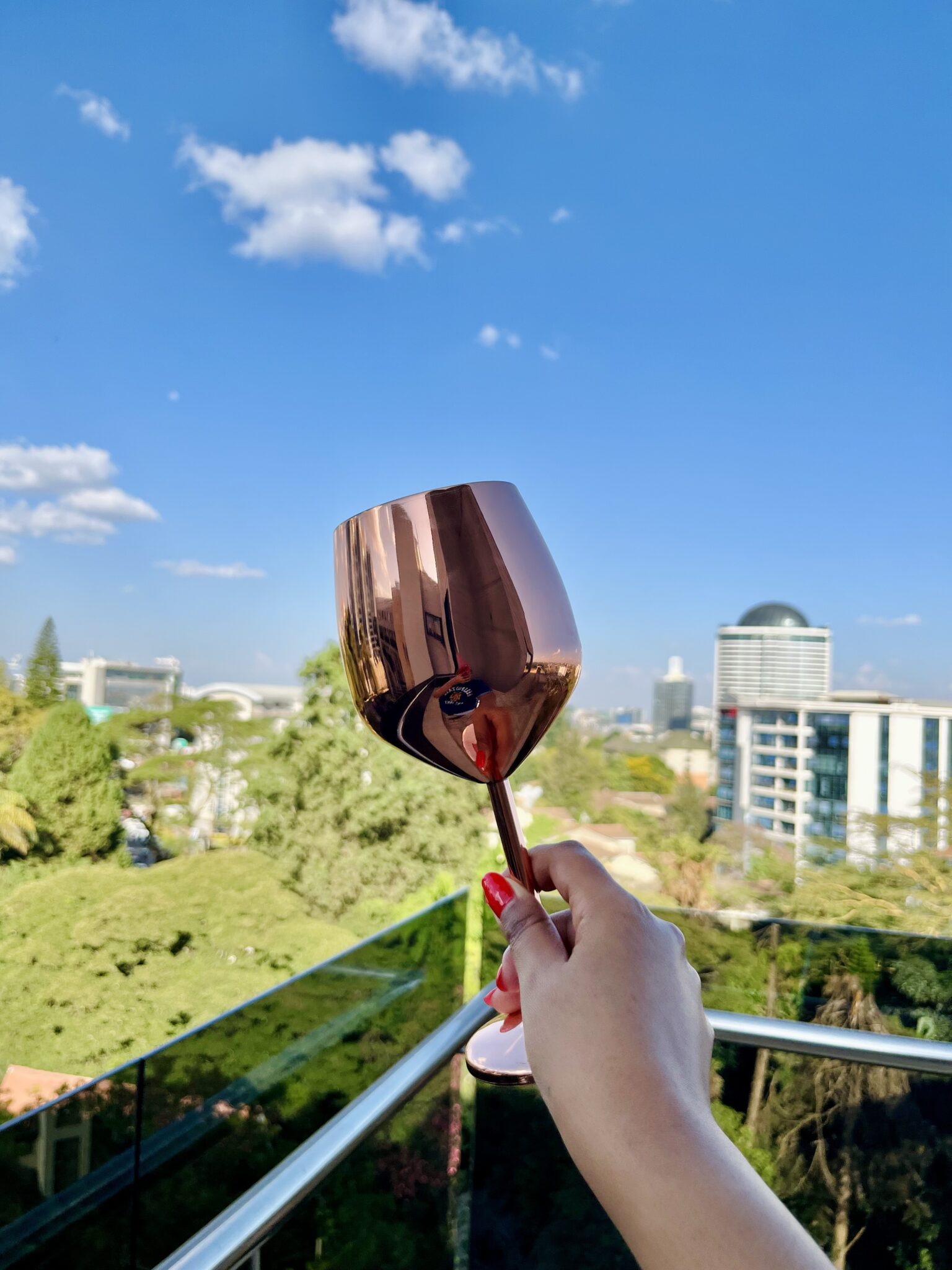 Rose Gold Goblet - Red Glass Collective